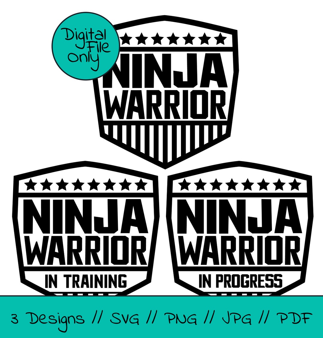 Ninja Warrior Design Pack - Digital Files for Cricut, Silhouette - T ...