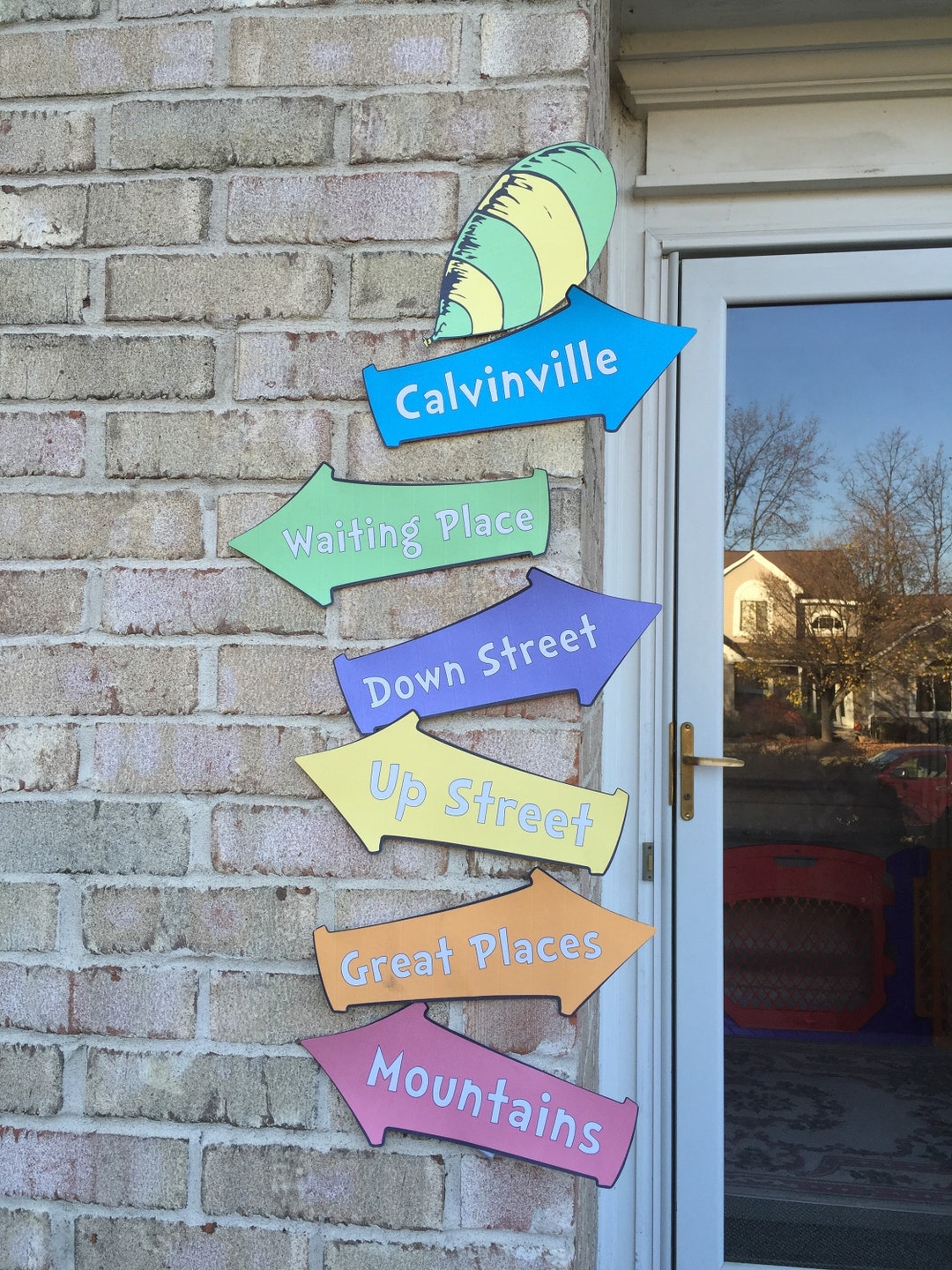 Whimsical Party Welcome Sign Template - Bright Multi Colored Direction ...