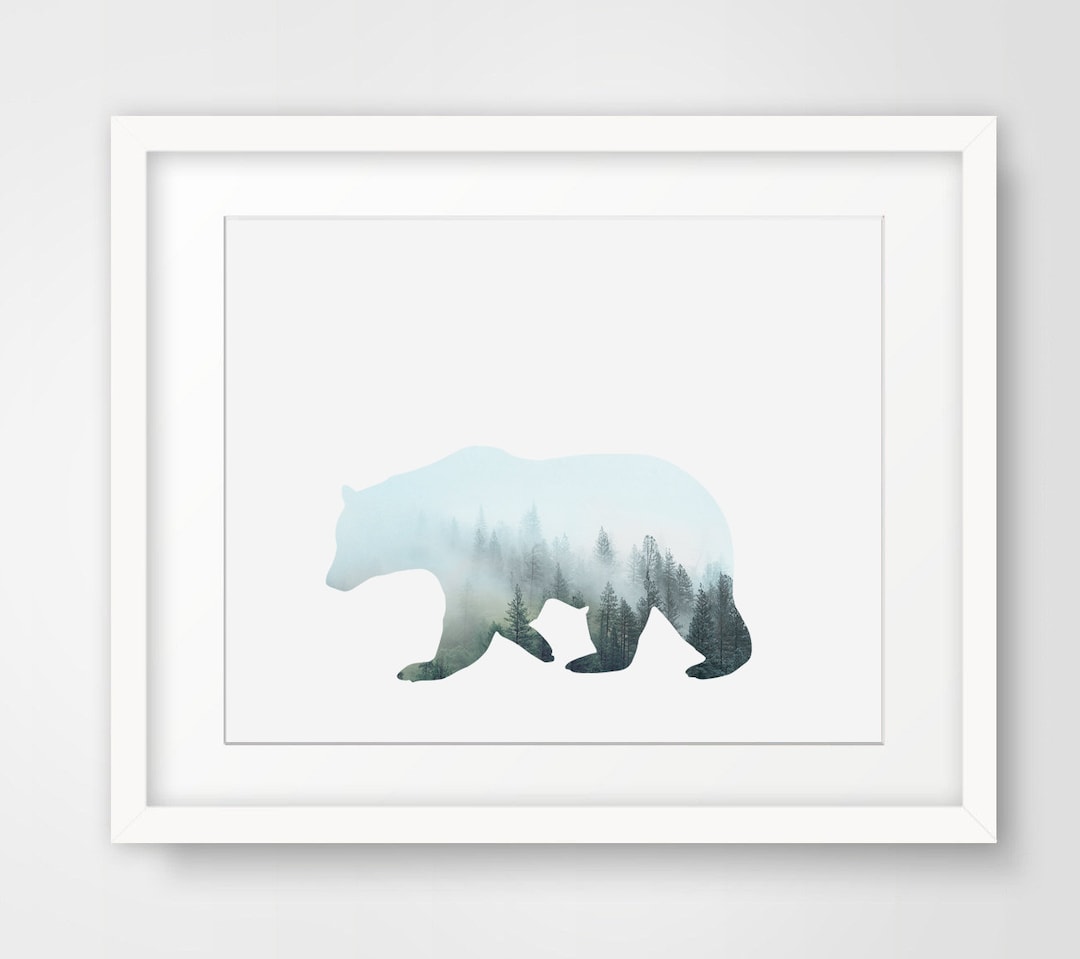 Forest Animals, Bear Print, Trees Photography, Tree Artwork, Bears ...