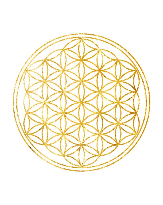 Flower of Life, Golden Geometric Print, Golden Symbol, Wall Prints ...