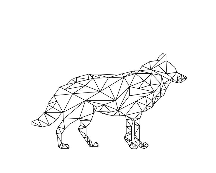 Wolf Geometric Print Origami Modern Home Decor Black and - Etsy