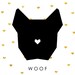 Woof Poster Dog Print Geometric Animals Black and White Modern Home ...