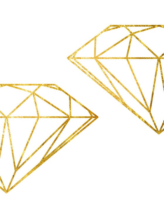 Golden Geometric Diamond, Wall Prints, Gold Print, Gold Minimalist Art ...
