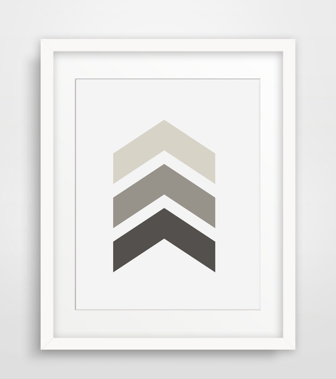 Monochrome Chevrons, Monochrome Chevron Wall Prints, Grey, Taupe Prints ...