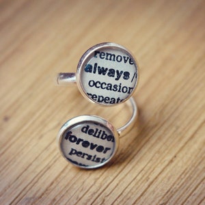 Upcycled Dictionary Definition Rings Reclaimed Dictionary Your Choice ...