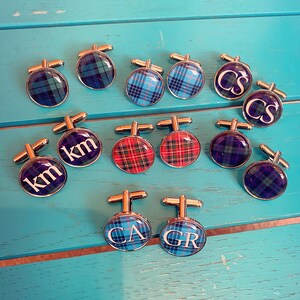 Custom Tartan Cufflinks. Scottish Wedding Jewellery. Personalised Clan ...