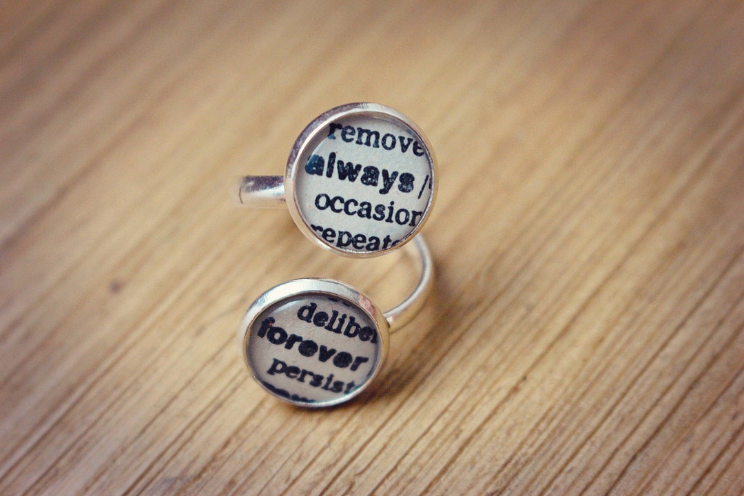 Upcycled Dictionary Definition Rings Reclaimed Dictionary Your Choice ...