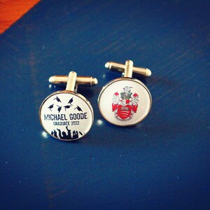 Graduation Cufflinks. University Degree. University Crest. Coat of Arms ...