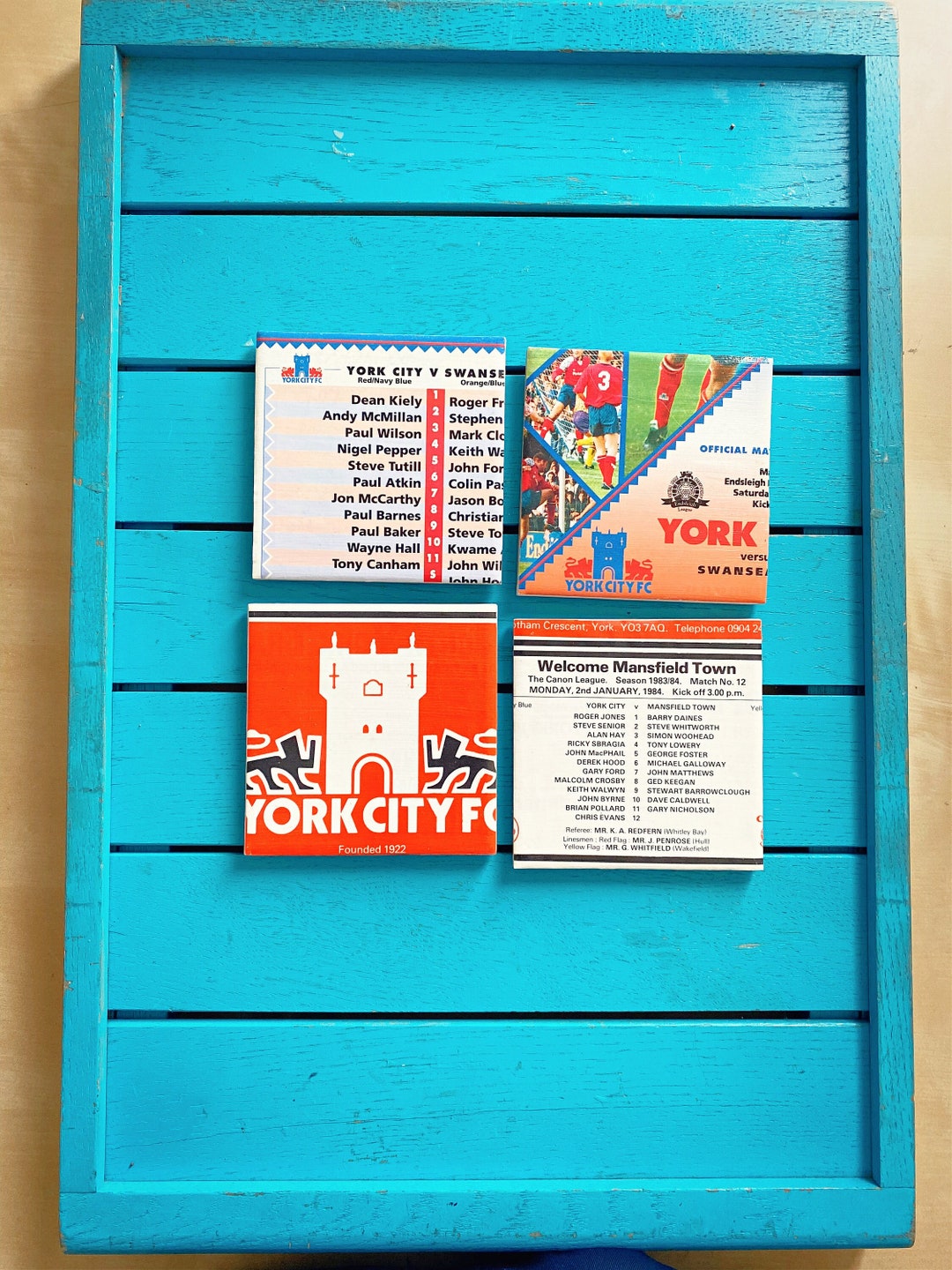 Vintage York City Football Programme Coasters. Upcycled Football Gift ...