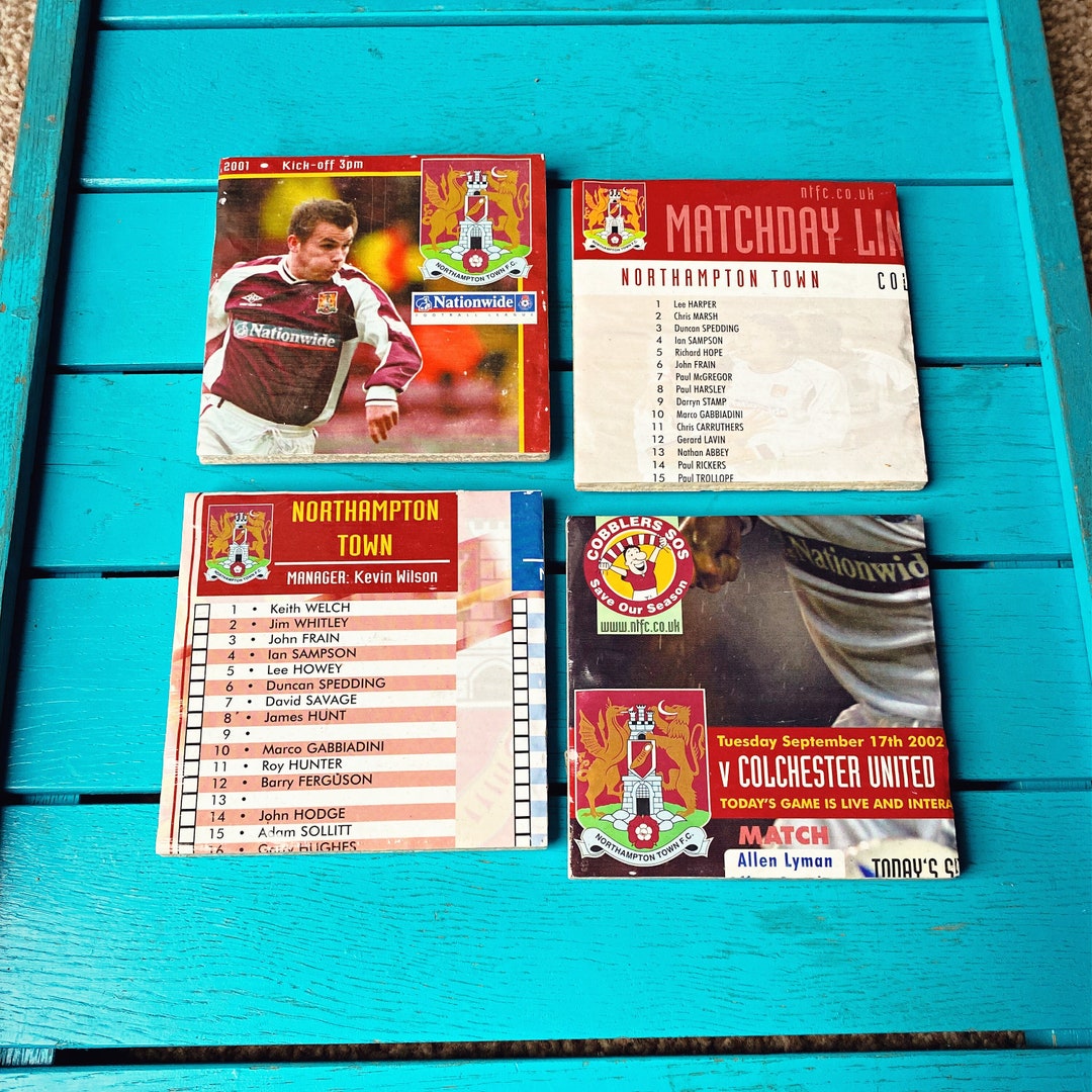 Vintage Northampton Town Football Programme Coasters. Upcycled Football ...
