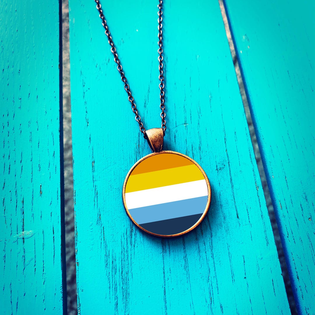 Aroace Pride Flag Necklace. Trans Pride. Progress Pride Flag LGBTQ+ ...