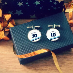 Football Shirt Cufflinks. Personalised Name and Number. Favourite ...