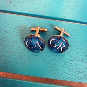 Custom Tartan Cufflinks. Scottish Wedding Jewellery. Personalised Clan ...