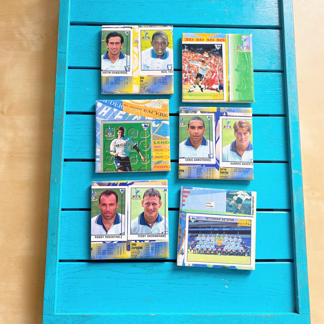 Vintage Sticker Book Tottenham Hotspur Football Coasters. Upcycled ...