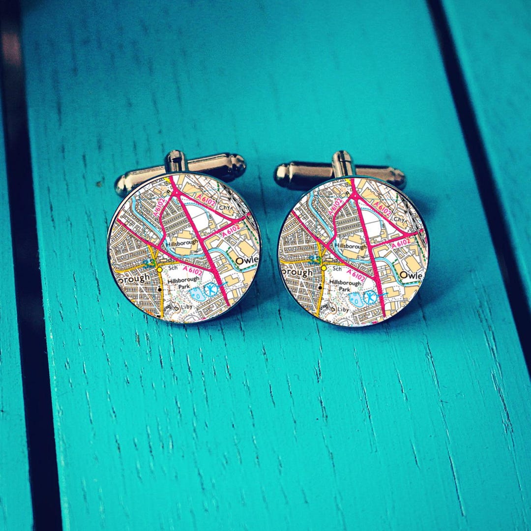 Sheffield Wednesday Football Stadium Map Cufflinks. Hillsborough ...