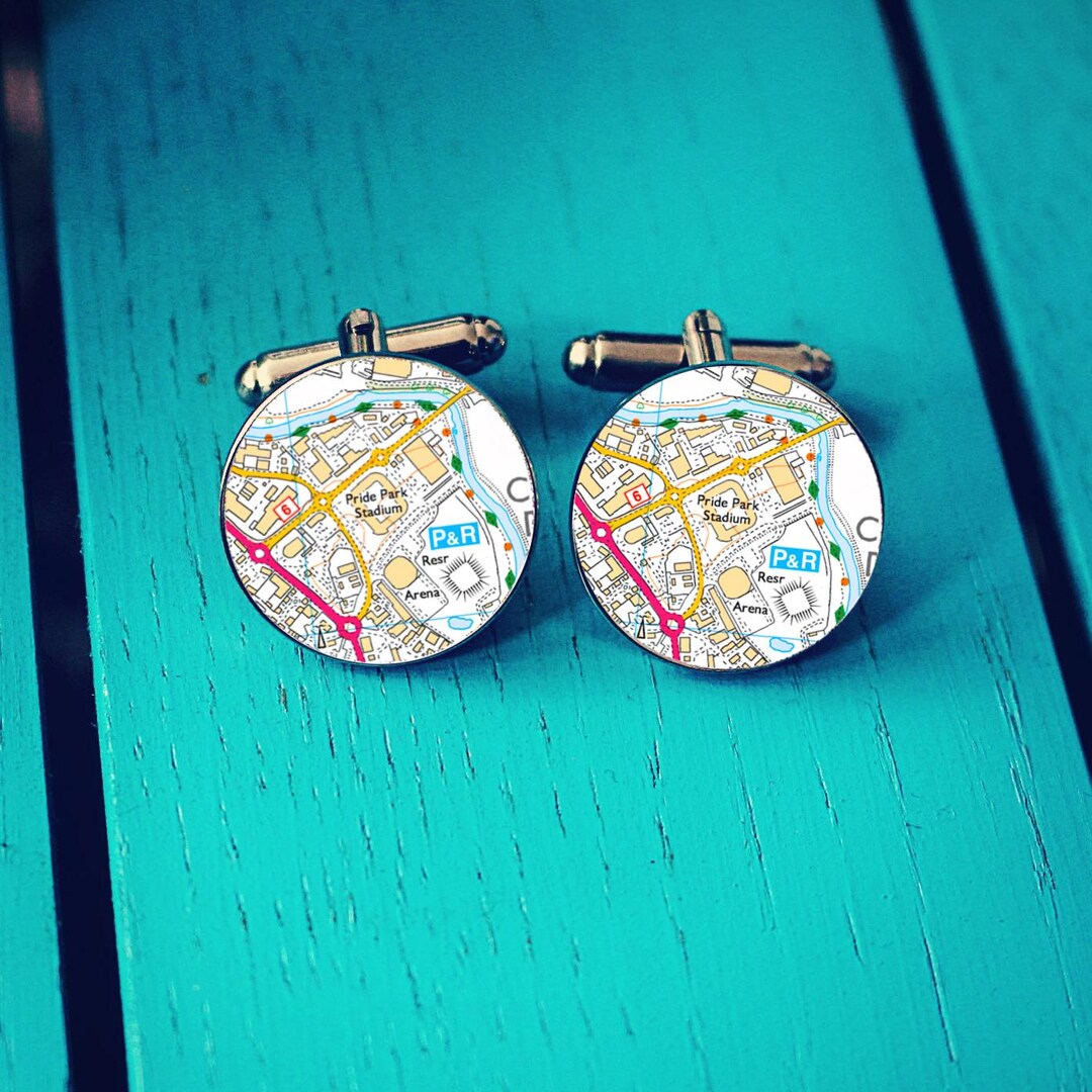 Derby County Football Stadium Map Cufflinks. Pride Park Stadium ...