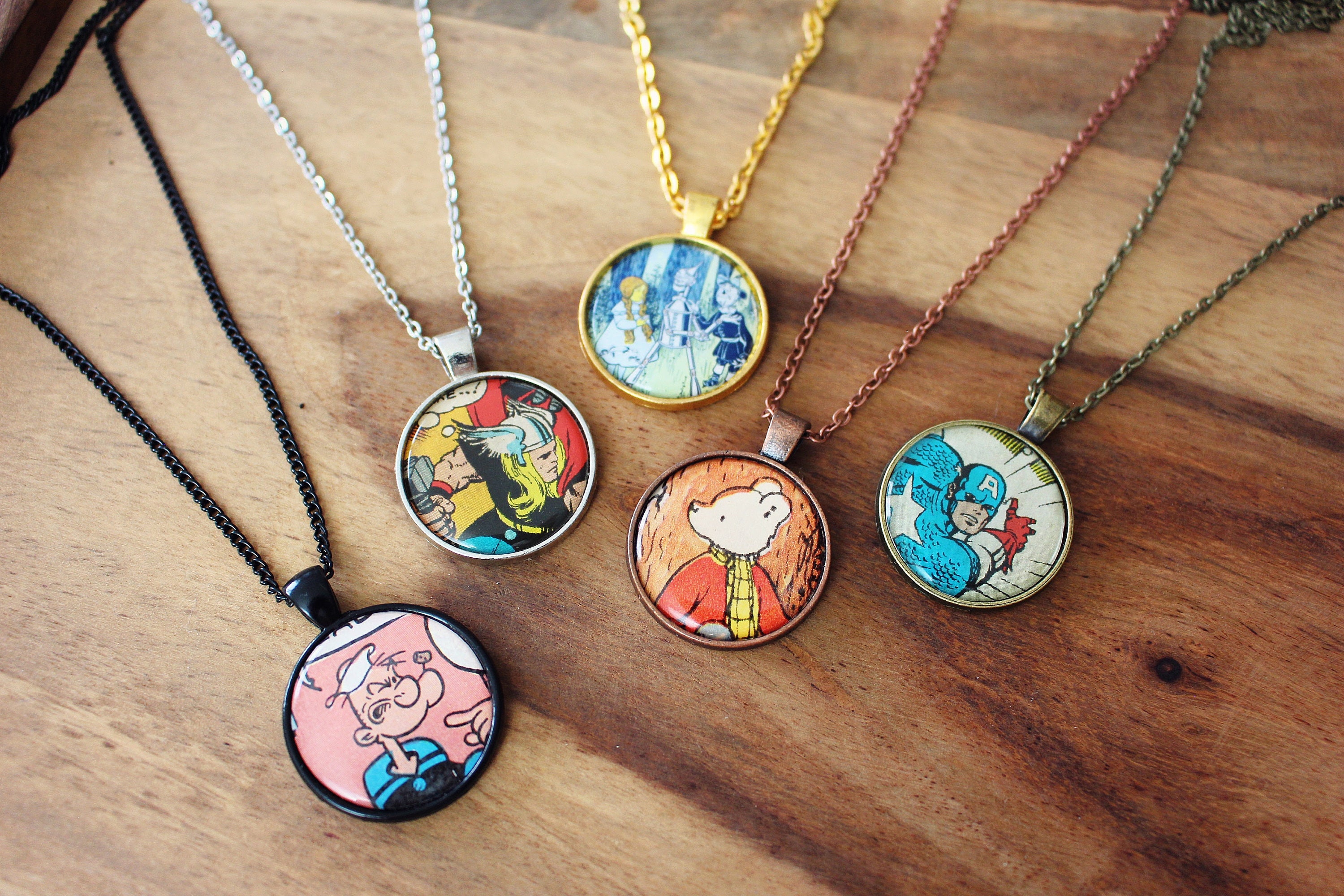 Comic Book Necklaces. Recycled Cartoon Pendants. Superhero - Etsy