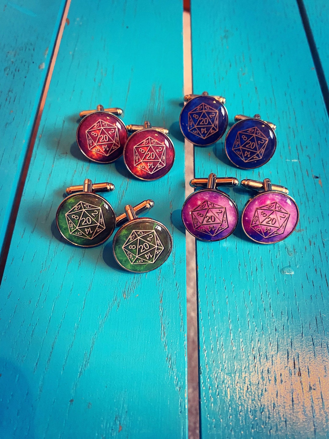 DND Dice Cufflinks. RPG Seven Sided Dice. Polyhedral Board Game. Role ...