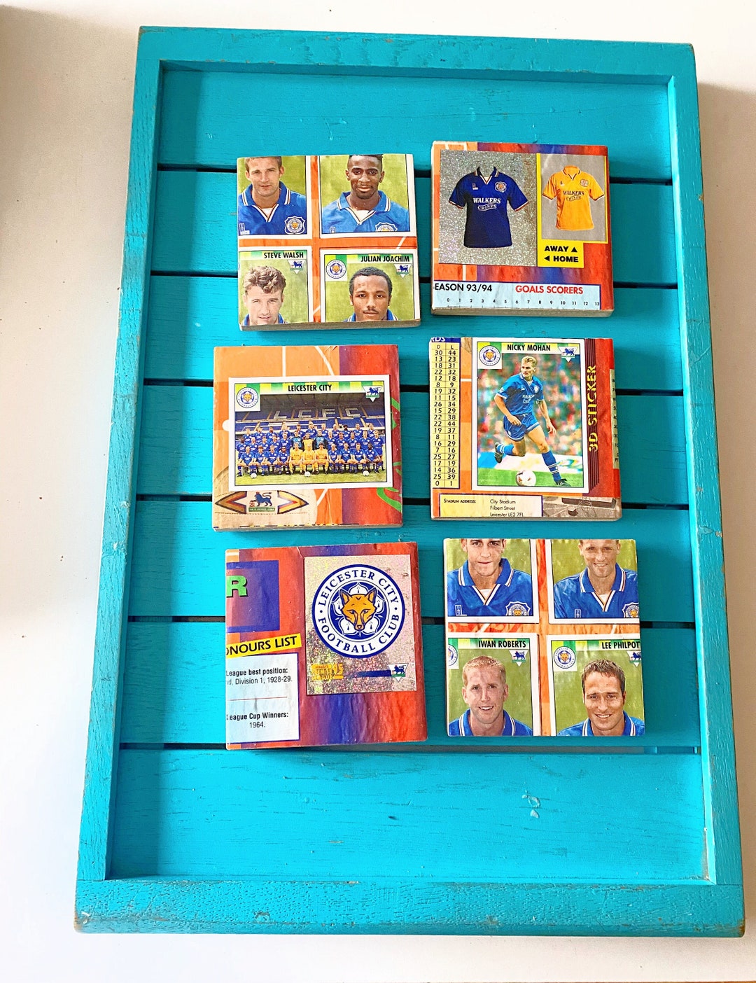 Vintage Sticker Book Leicester City Football Coasters. Upcycled ...