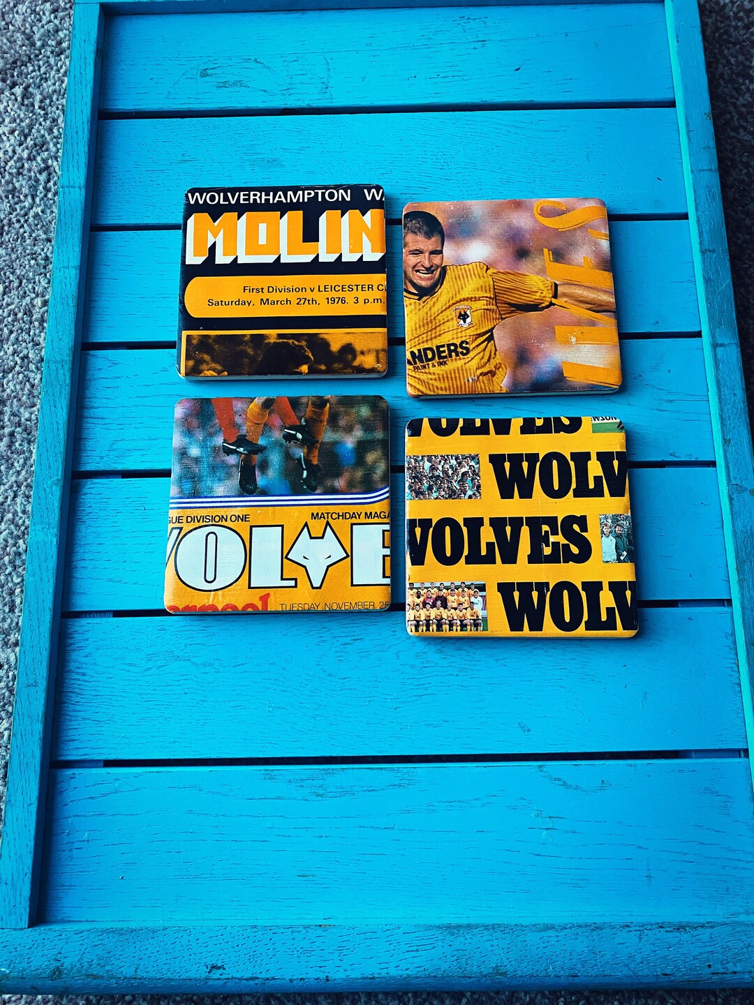Vintage Wolverhampton Wanderers Football Programme Coasters. Upcycled ...