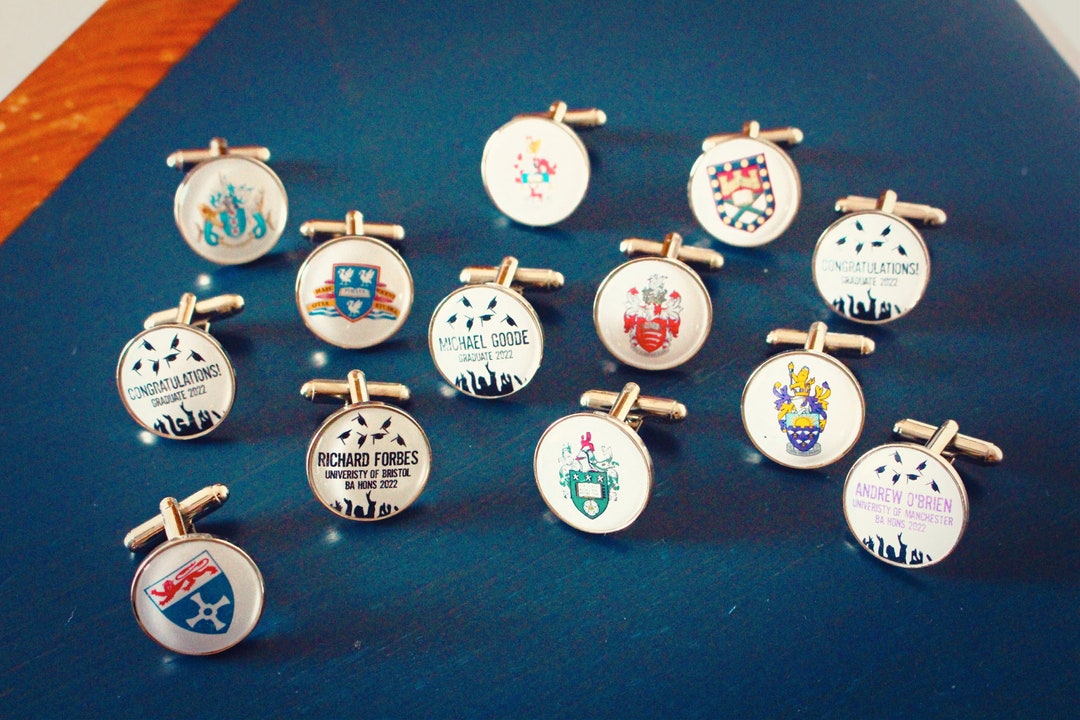 Graduation Cufflinks. University Degree. University Crest. Coat of Arms ...