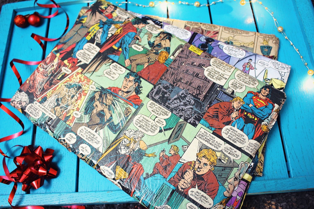 Upcycled Comic Book Placemats Set. Superhero Dinner Mats. Vintage ...