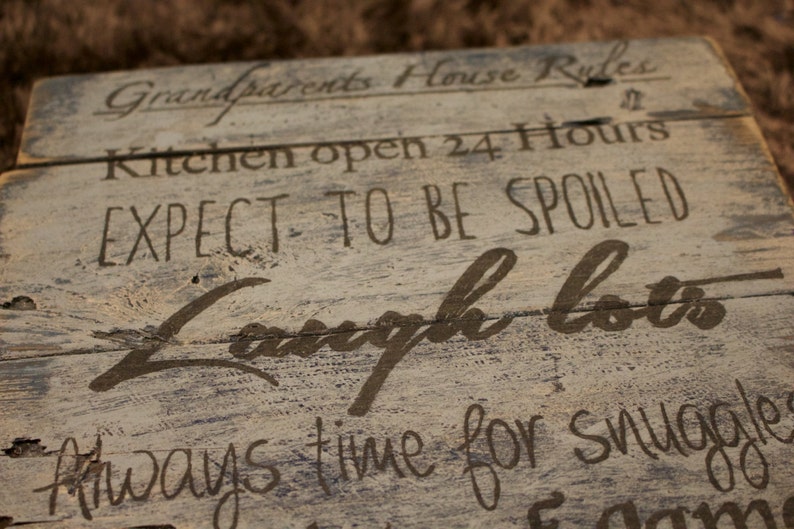 Rustic 'grandparents House Rules' Sign Fun - Etsy