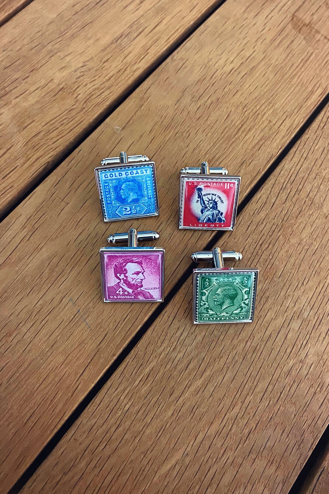 Vintage Stamp Cufflinks. Historic Postal Stamp Gift. Stamp Collector ...