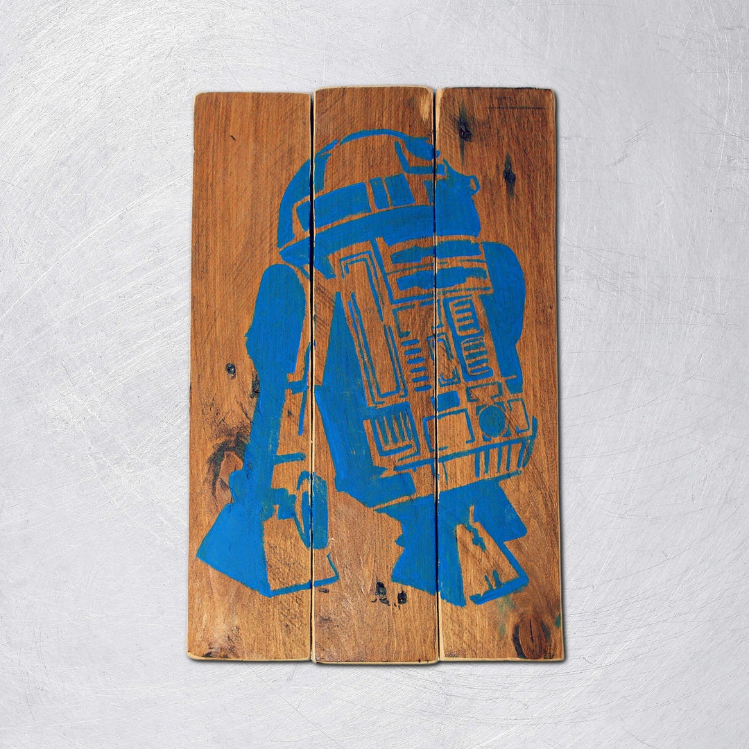 R2 D2 Rustic Sign Star Wars Art Reclaimed Pallet Wood Jedi. C3P0. Dad ...