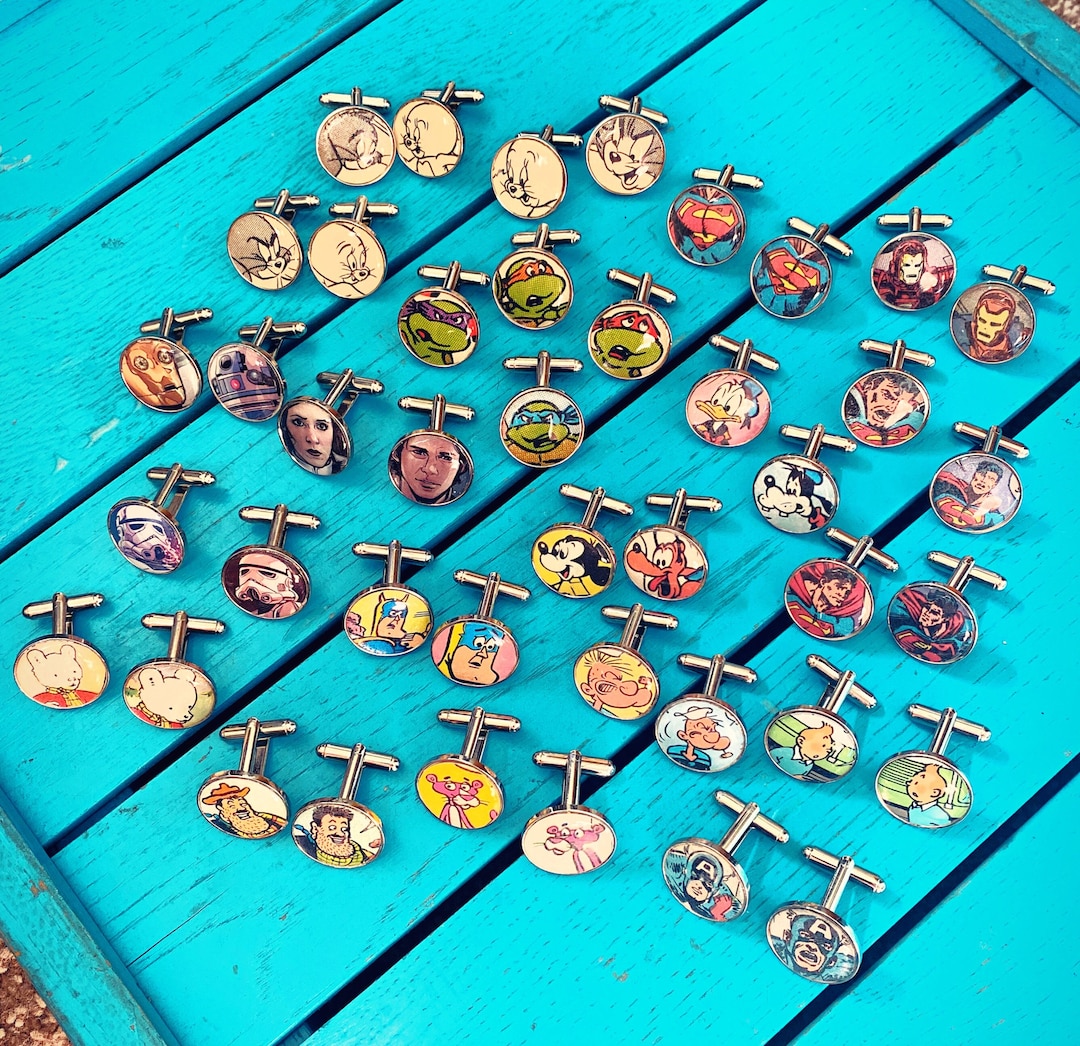 Vintage Comic Book Cufflinks. Cartoon. Character Gift. Superhero ...