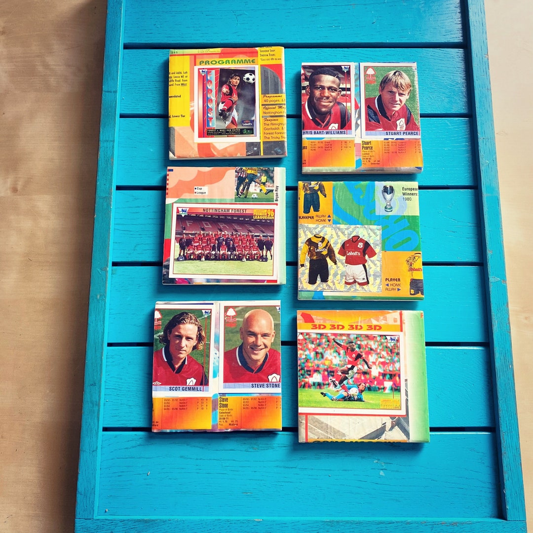 Vintage Sticker Book Nottingham Forest Football Coasters. Upcycled ...