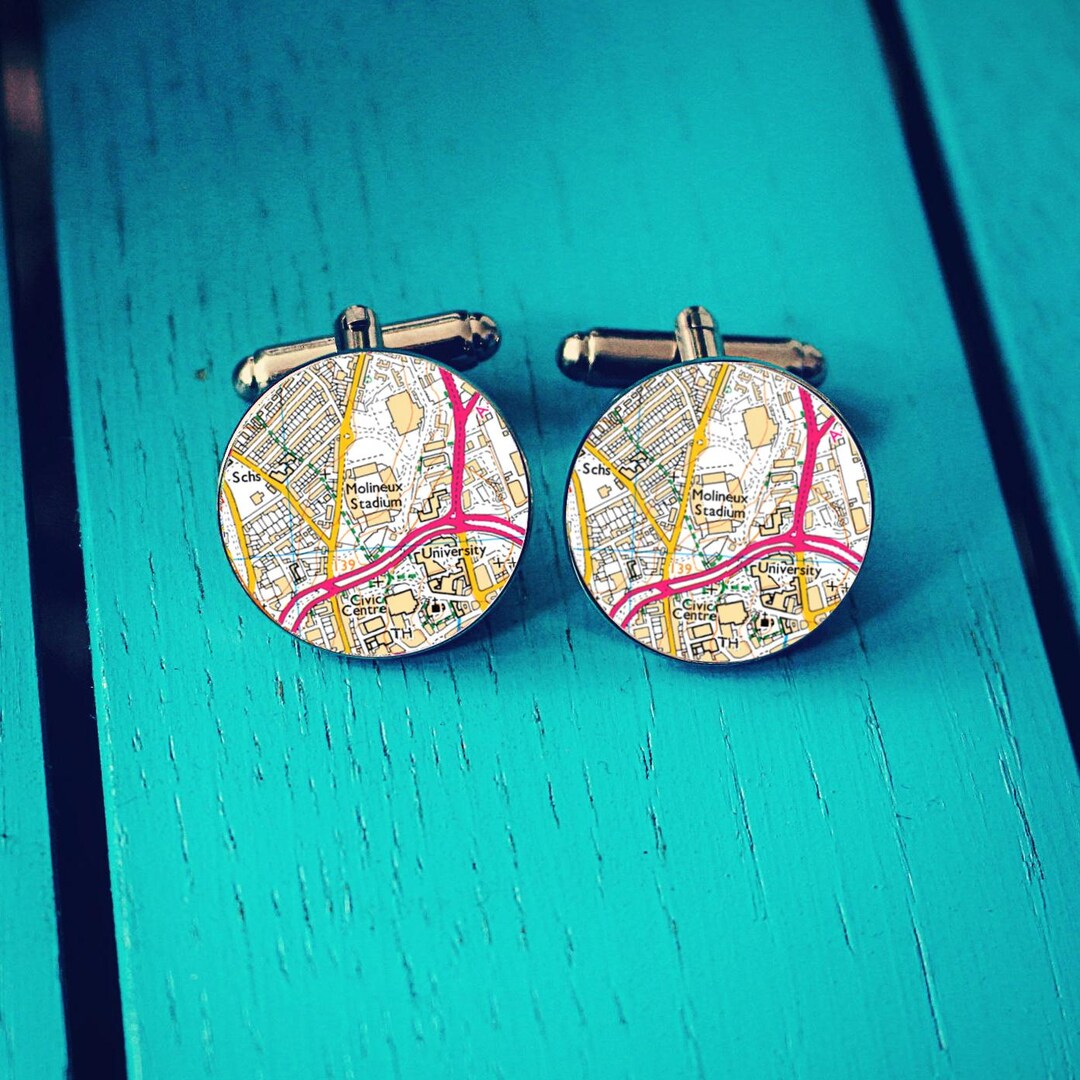 Wolverhampton Wanderers Football Stadium Map Cufflinks. Molineux ...