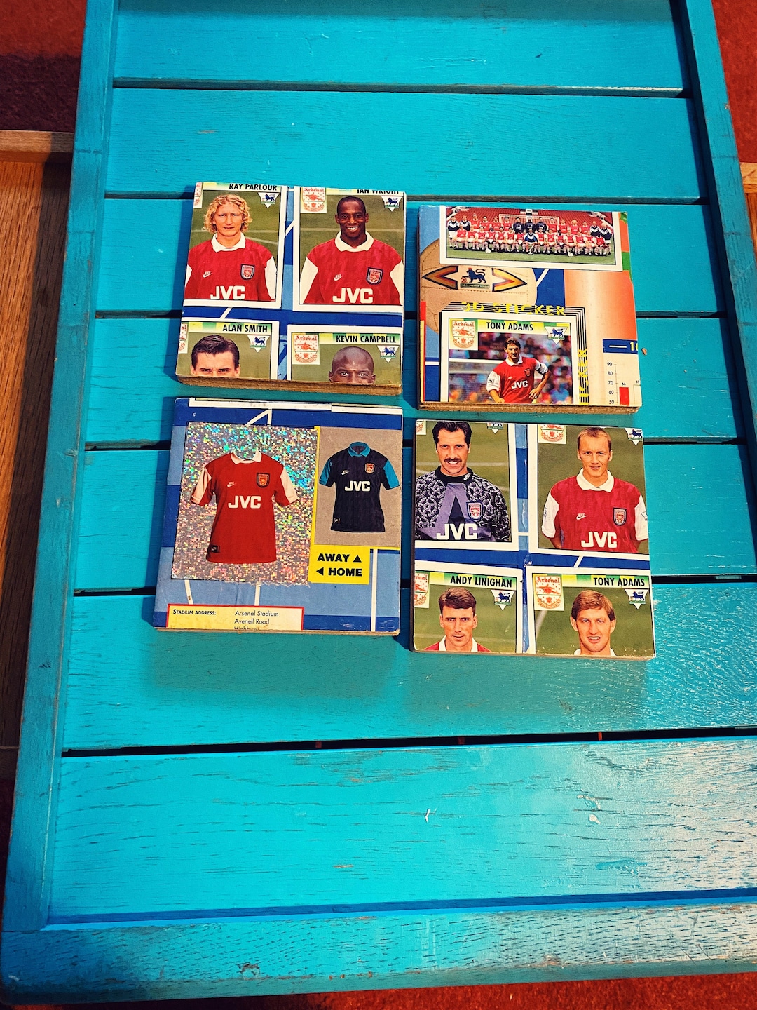 Vintage Sticker Book Arsenal Football Coasters. Upcycled Football Gift ...