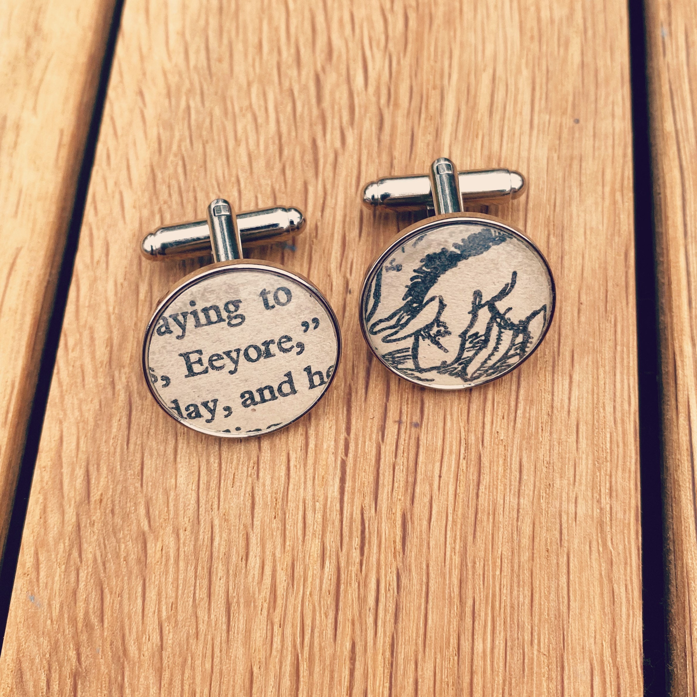 Winnie the Pooh Cufflinks Vintage Book Cufflinks Pooh | Etsy