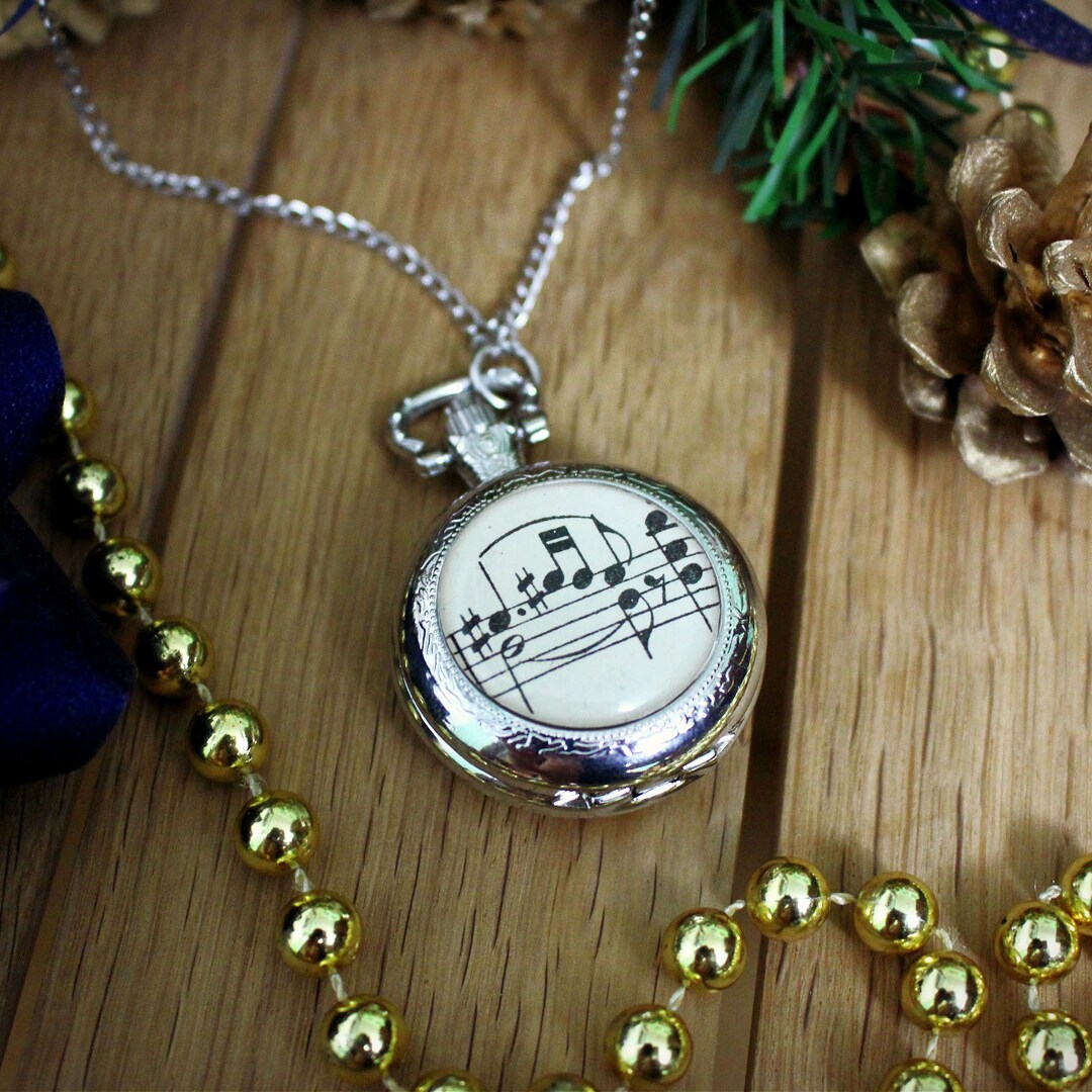Vintage Sheet Music Pocket Watch. Upcycled Gift for Men. Cufflinks Tie ...