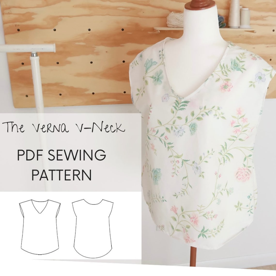 Basic V-neck Top PDF Sewing Pattern - Etsy