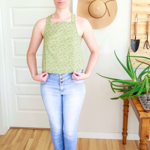 Woman’s Cross Back Apron Tank Top PDF Sewing Pattern - Etsy