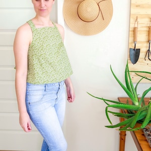 Woman’s Cross Back Apron Tank Top PDF Sewing Pattern - Etsy