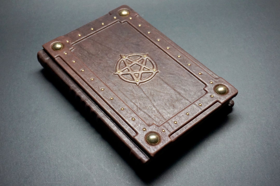 Witch Book, Leather Journal, Pentagram, Pentacle Book, Spell Book, Book ...