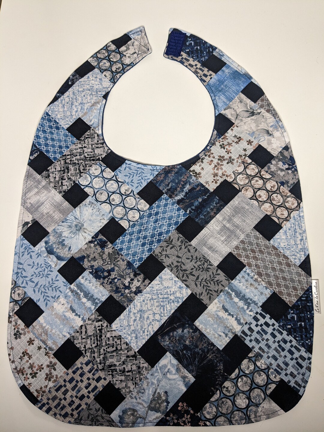 Adult Bib / Clothes Protector / Special Needs Bib / Blue / Patchwork ...