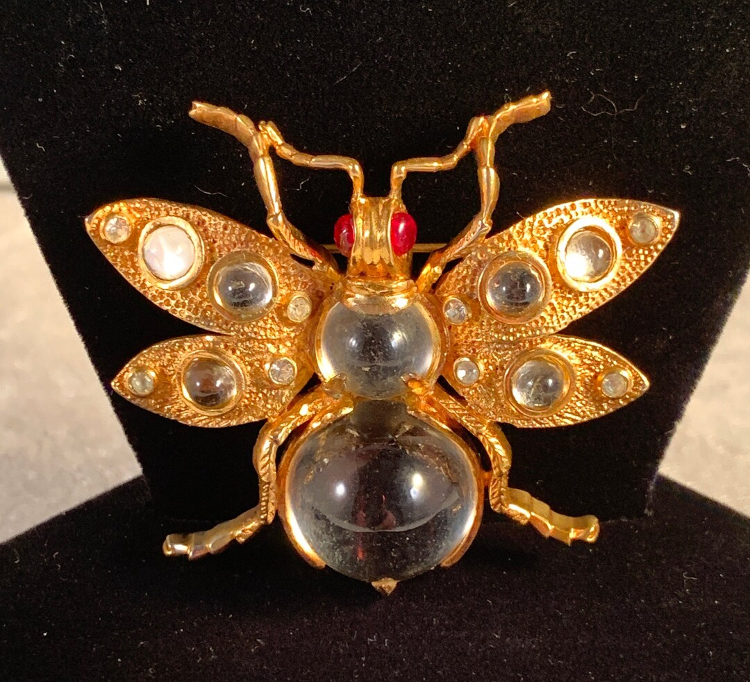 RARE Hobé Beetle / Bug "jelly Belly" Vermeil Gold Wash Sterling Silver ...