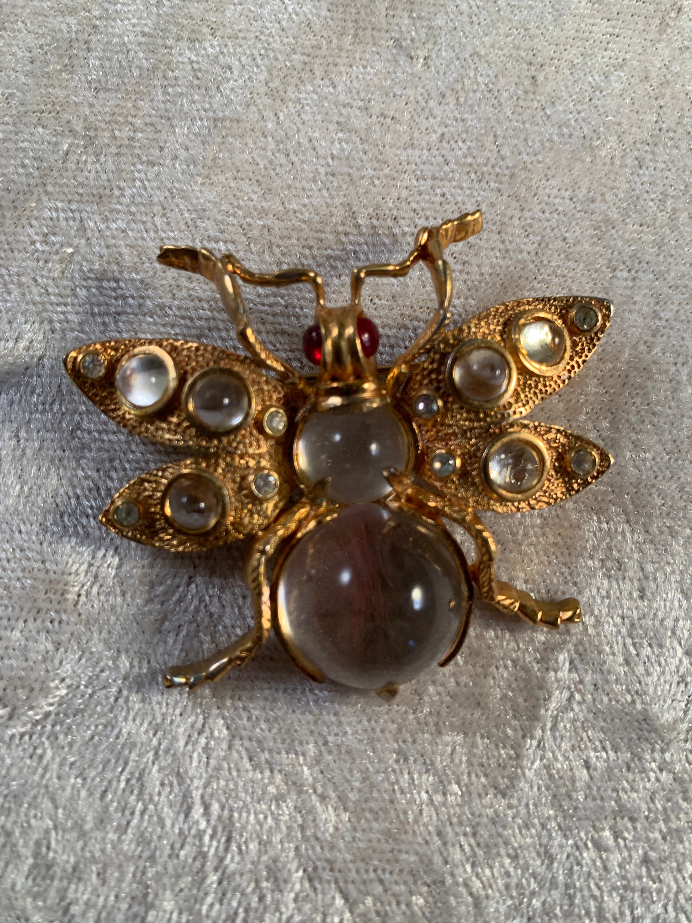 RARE Hobé Beetle / Bug jelly Belly Vermeil Gold Wash Sterling Silver ...