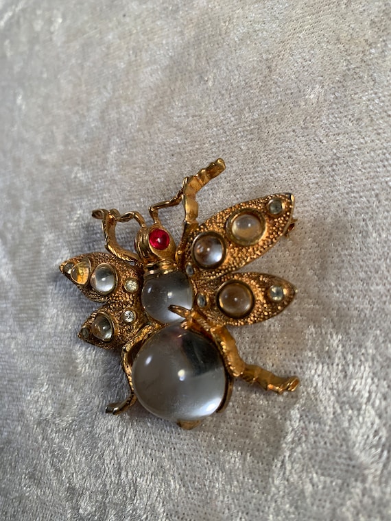 RARE Hobé Beetle / Bug "Jelly Belly" Vermeil Gold Was… - Gem