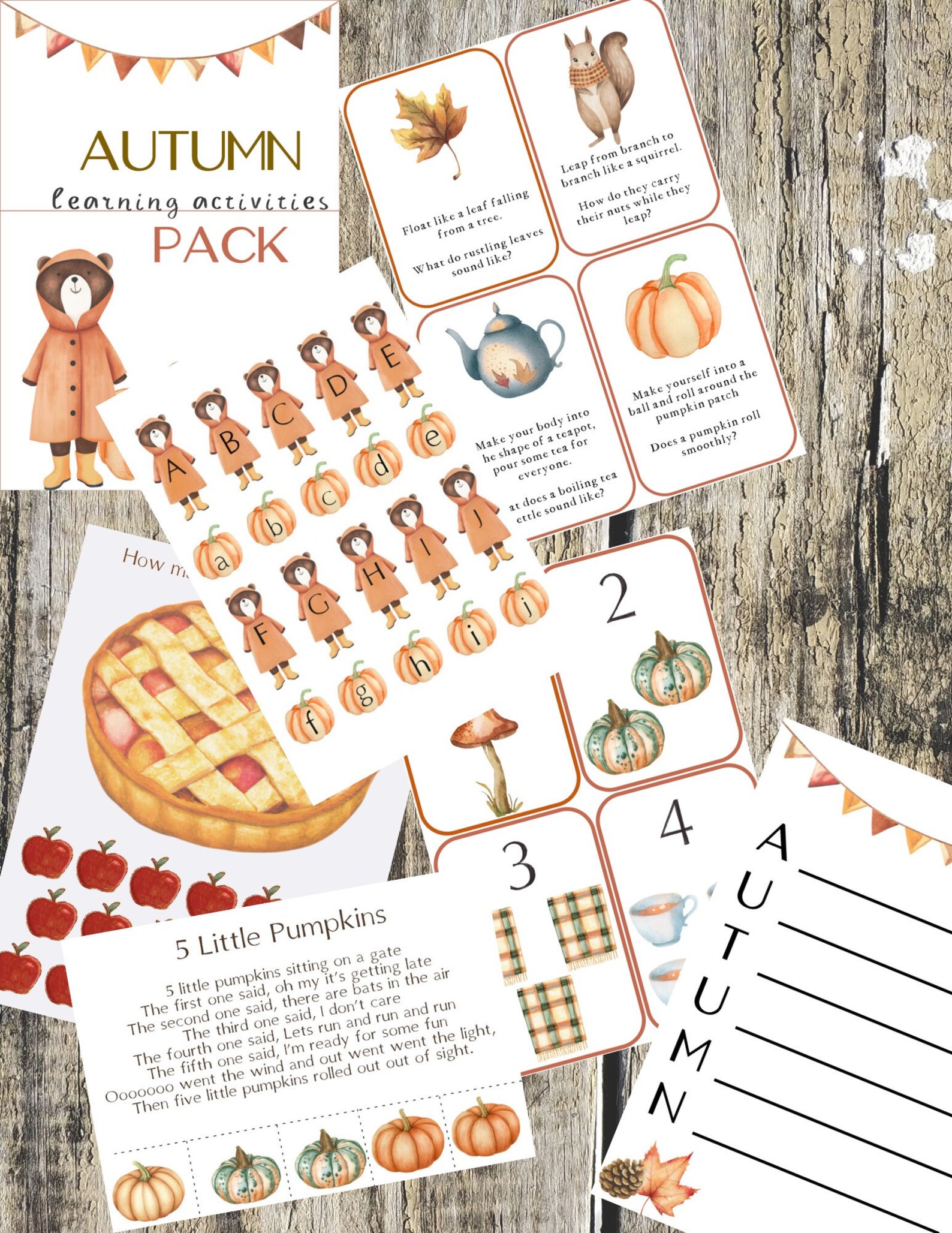 Fall Preschool Activity Pack Fall Printables for Learning - Etsy