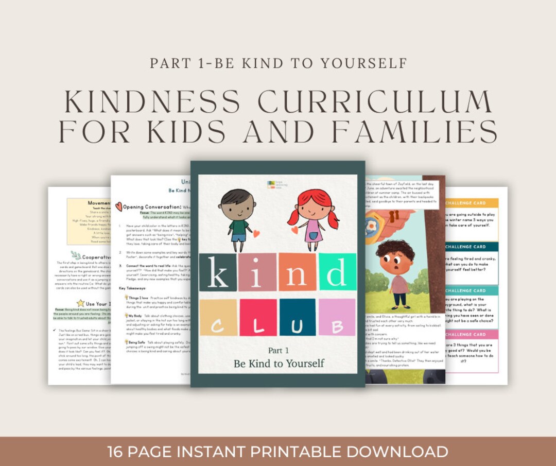 Be Kind to Yourself Kindness Curriculum for Children, Preschool and ...
