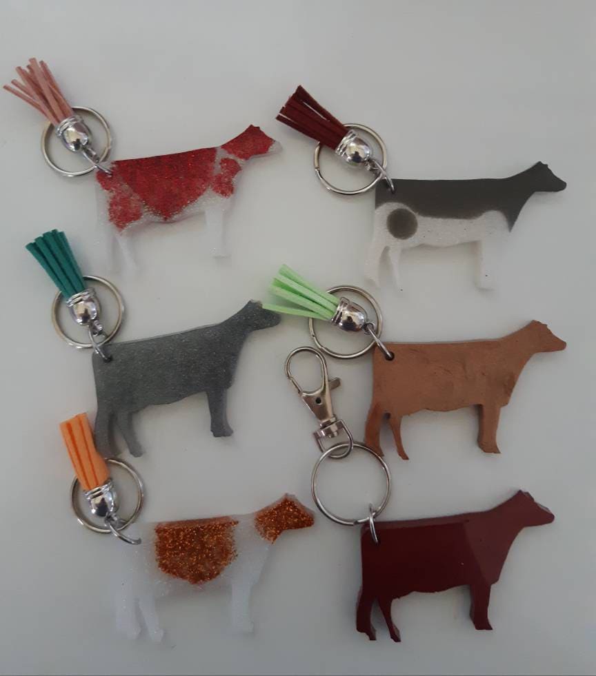 Dairy Cow Custom Keychain - Etsy