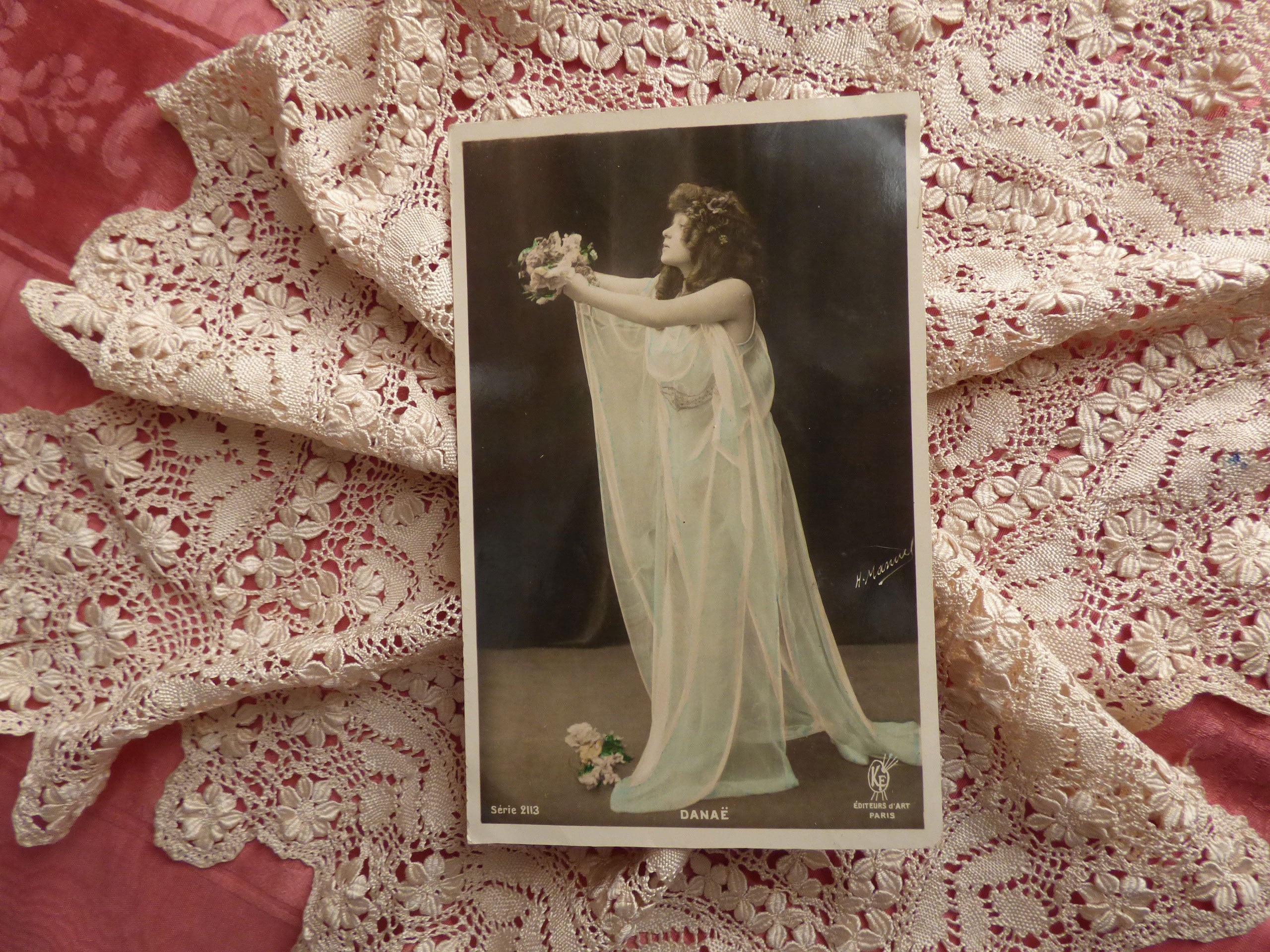 2 Antique Postcards 1900s French Actresses as Nymphs - Cinema Precursor ...