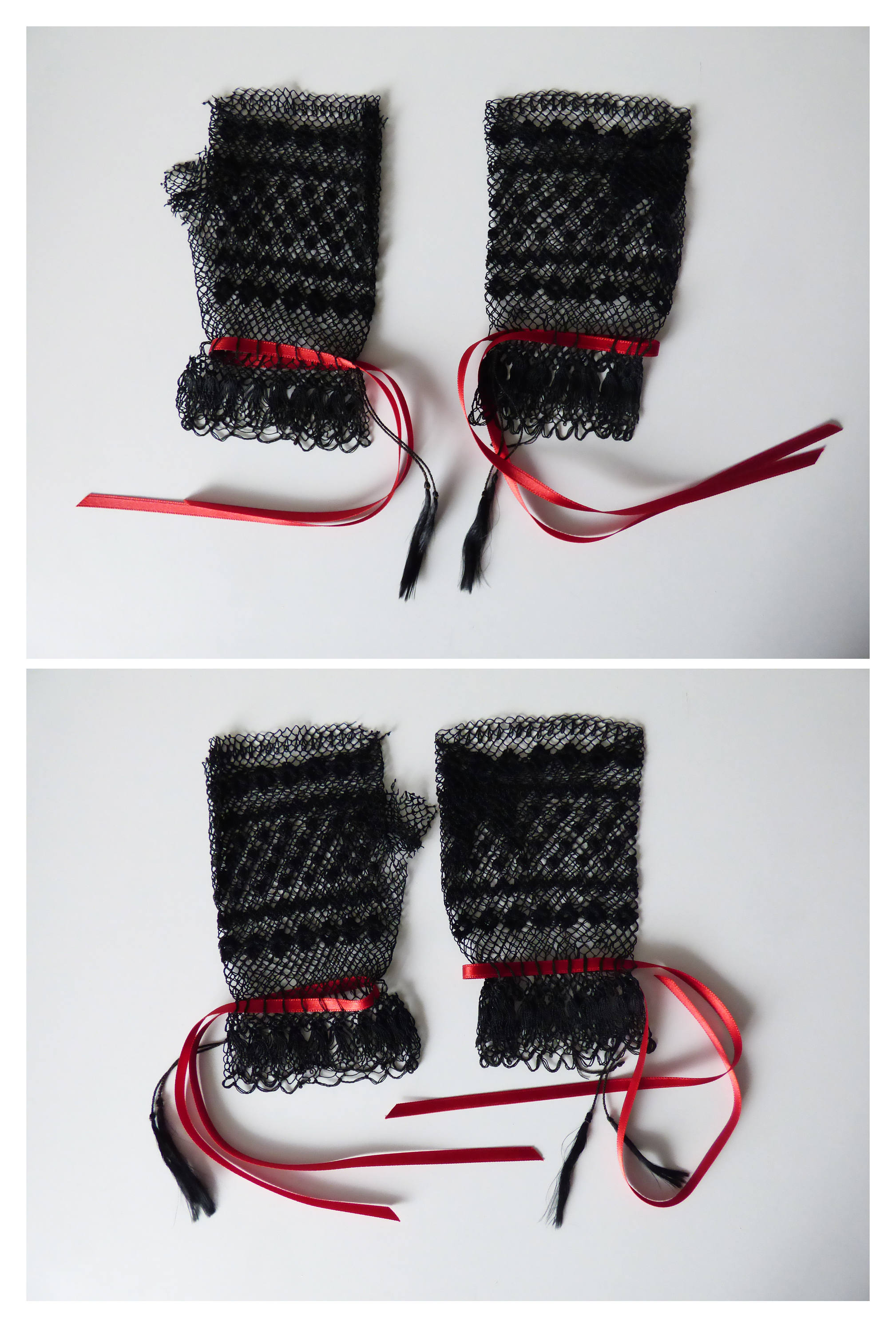 Lace Mittens. Civil War Era. Hand Made Silk Mittens or Fingerless ...
