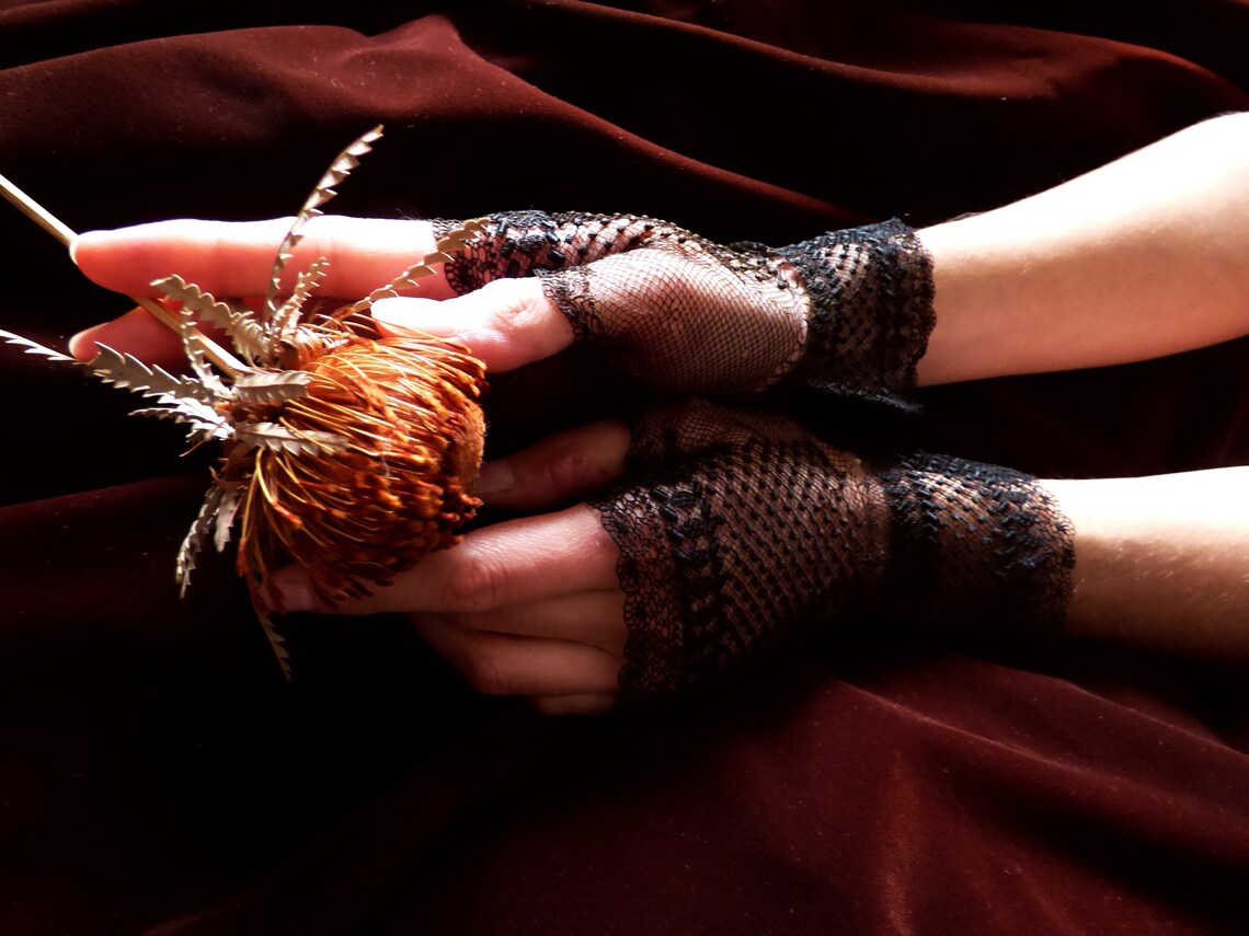 Lace Mittens. Civil War Era. Hand Made Silk Mittens or - Etsy