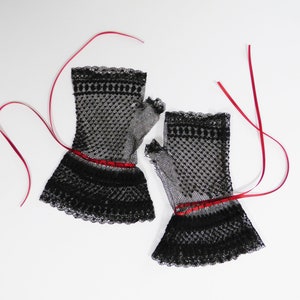 Lace Mittens. Civil War Era. Hand Made Silk Mittens or Fingerless ...